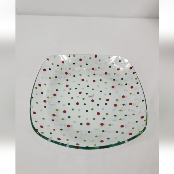 Pampered Chef | Kitchen | New Pampered Chef Holiday Dots Square Glass ...